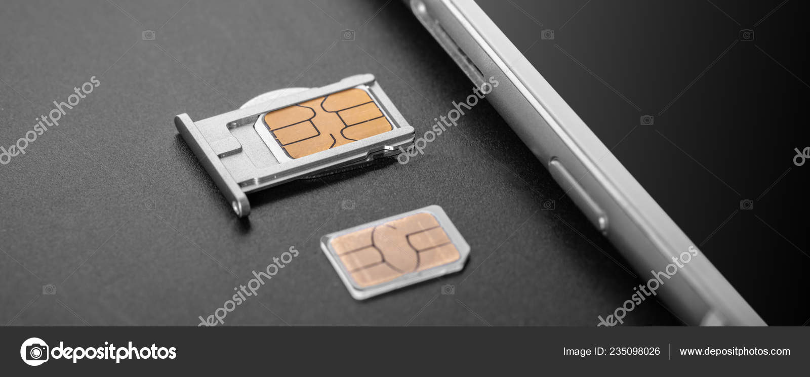 Mobile Phone Sim Card Black Background Stock Photo by ©JamaL1977a 235098026