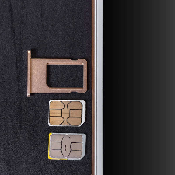 Mobile Phone Sim Card Black Background Stock Photo by ©JamaL1977a 235098026