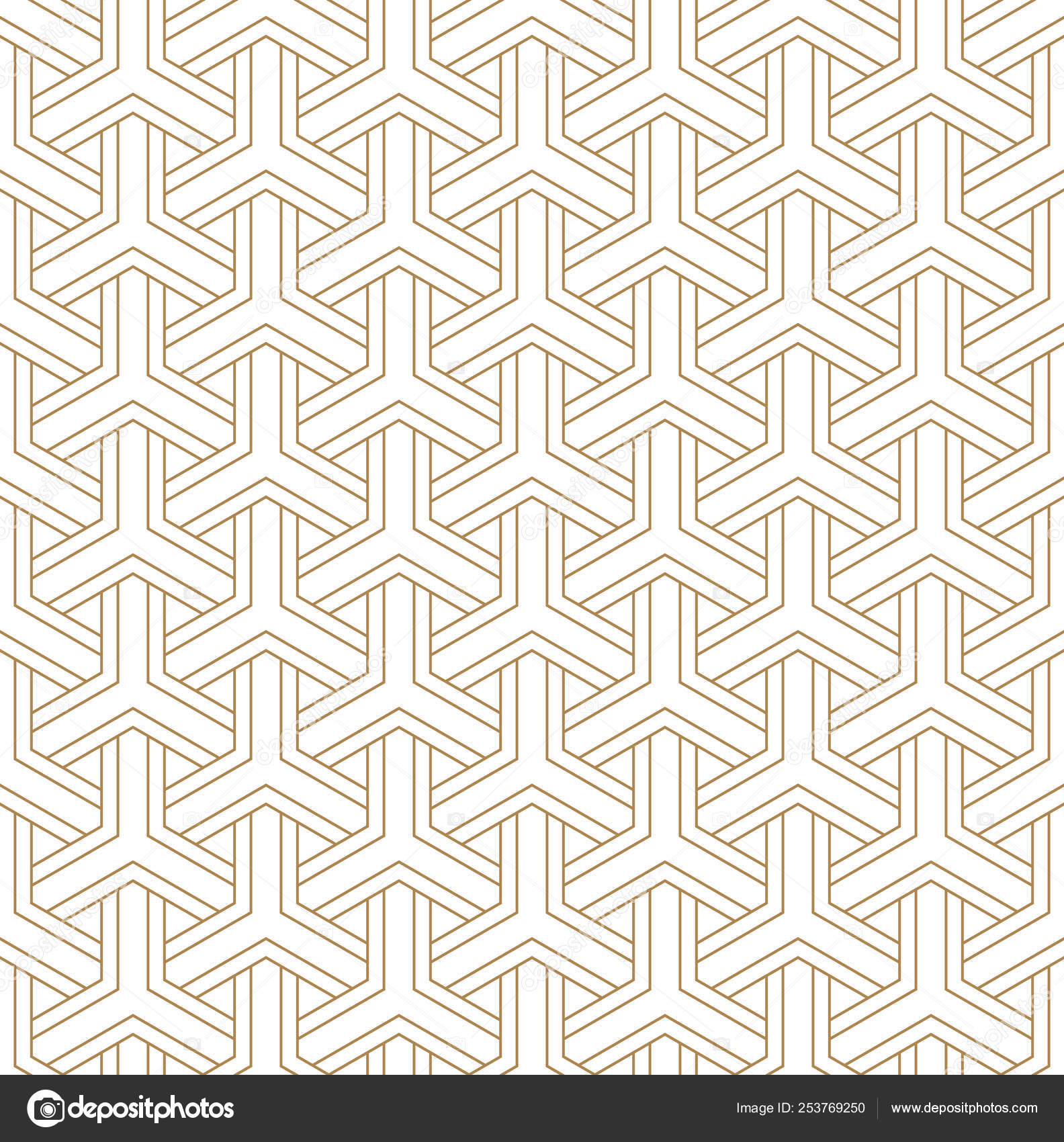 Seamless japanese pattern shoji kumiko in golden. Stock Vector Image by ...