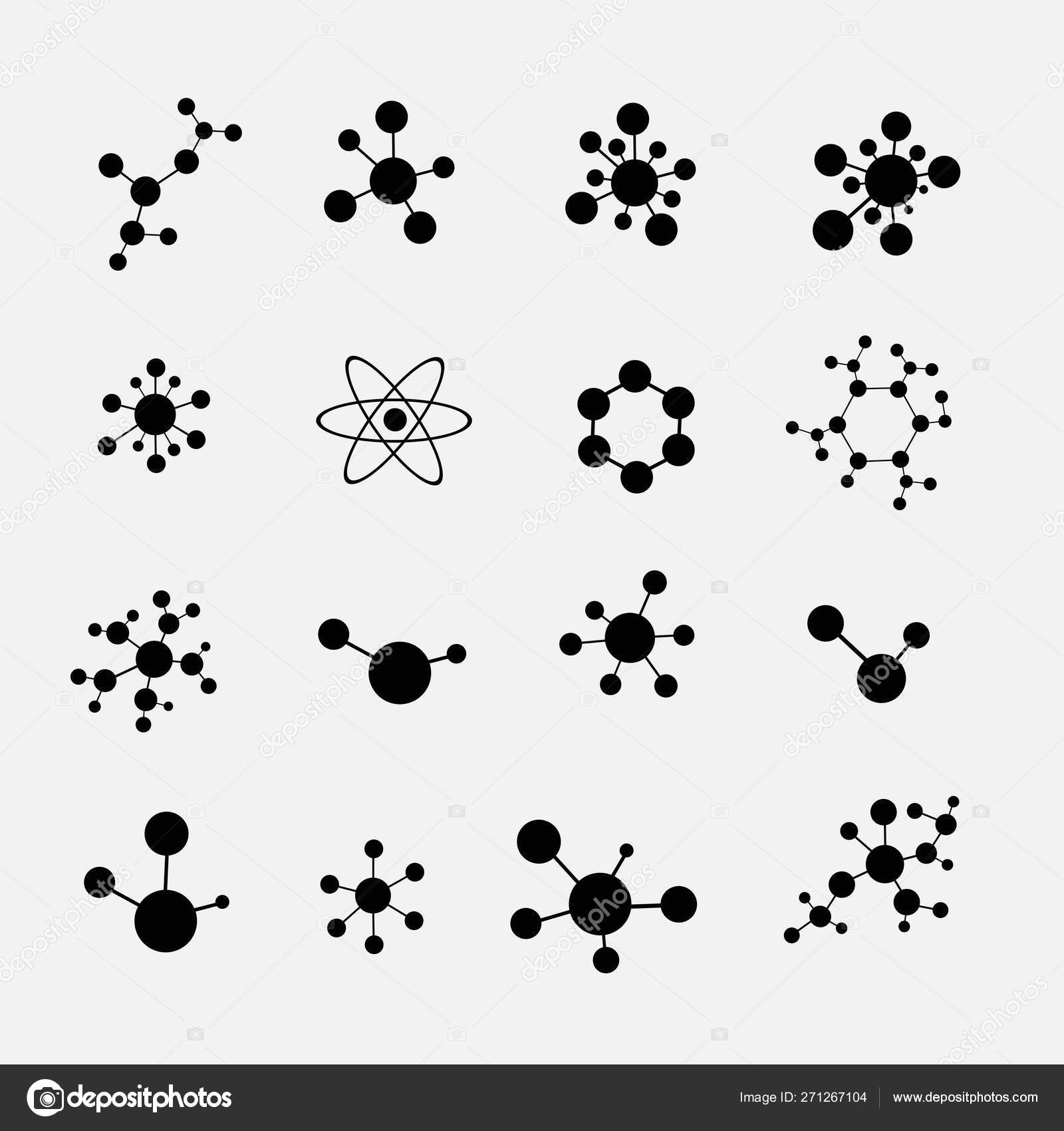 Molecule Icon set isolated on white background ⬇ Vector Image by ...