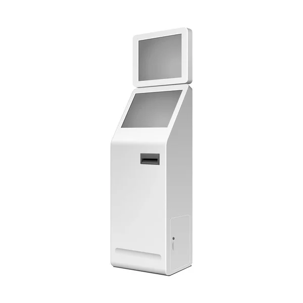 Outdoor White. Payment Terminal. ATM, POS, POI Advertising Stand On ...