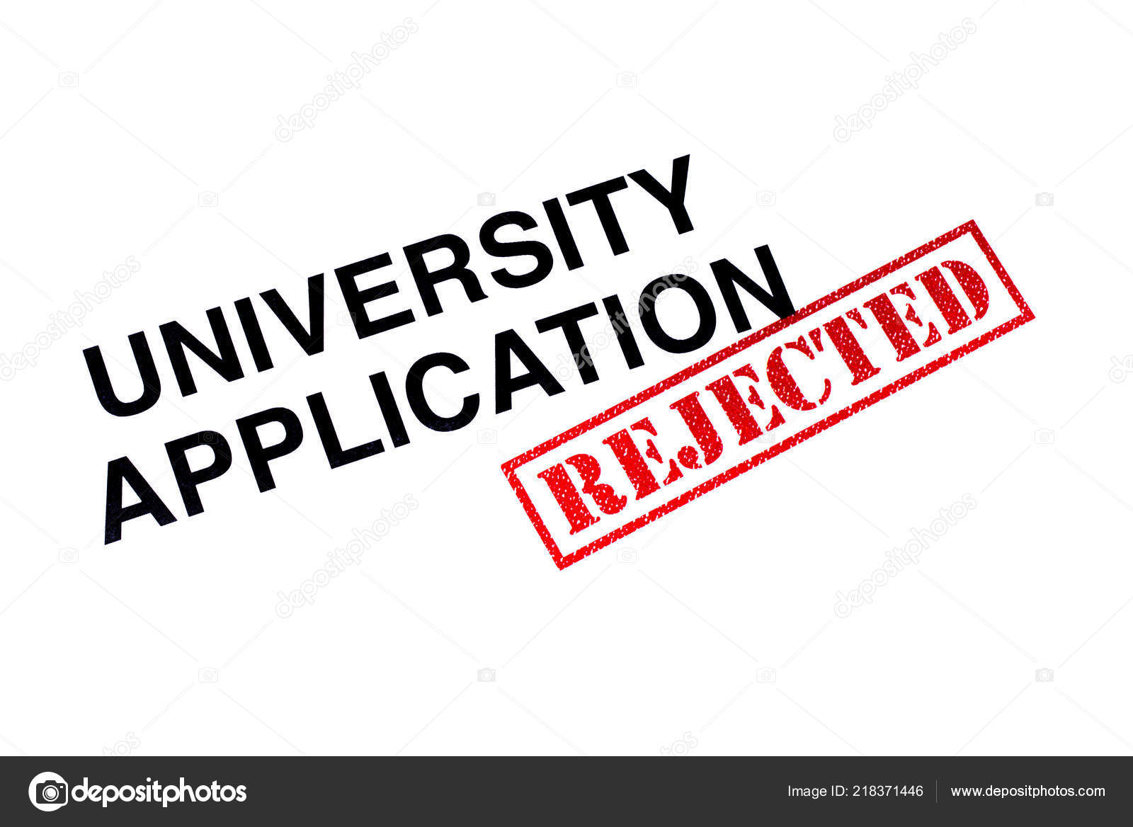 University Application Heading Stamped Red Rejected Rubber Stamp ...