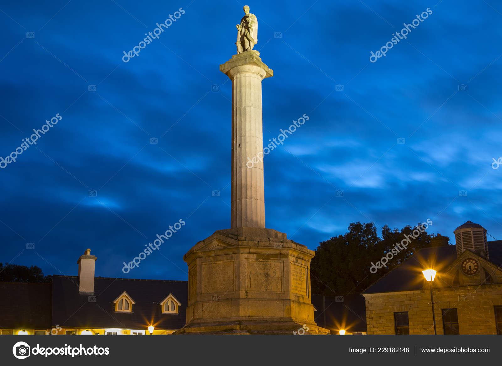 View Octagon Its Column Statue Patrick Town Westport County Mayo ...
