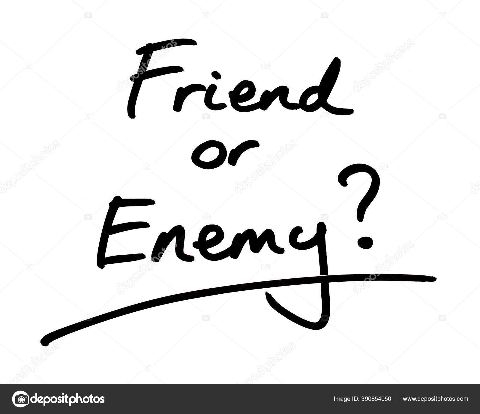 Friend Enemy Handwritten White Background Stock Photo by ©chrisdorney ...