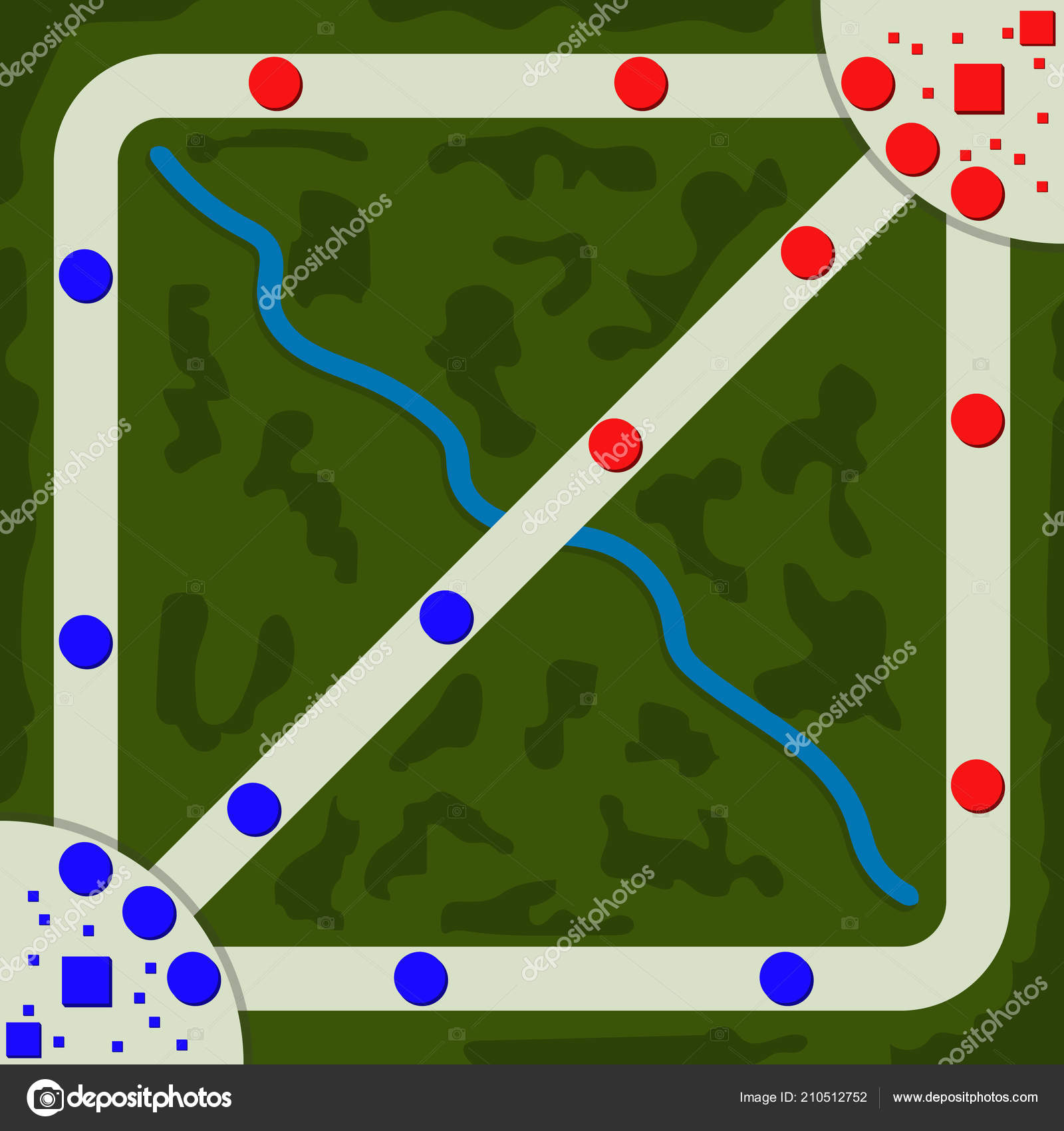 Moba mapa del juego plan vector Vector de stock #210512752 de ©DeziDezi