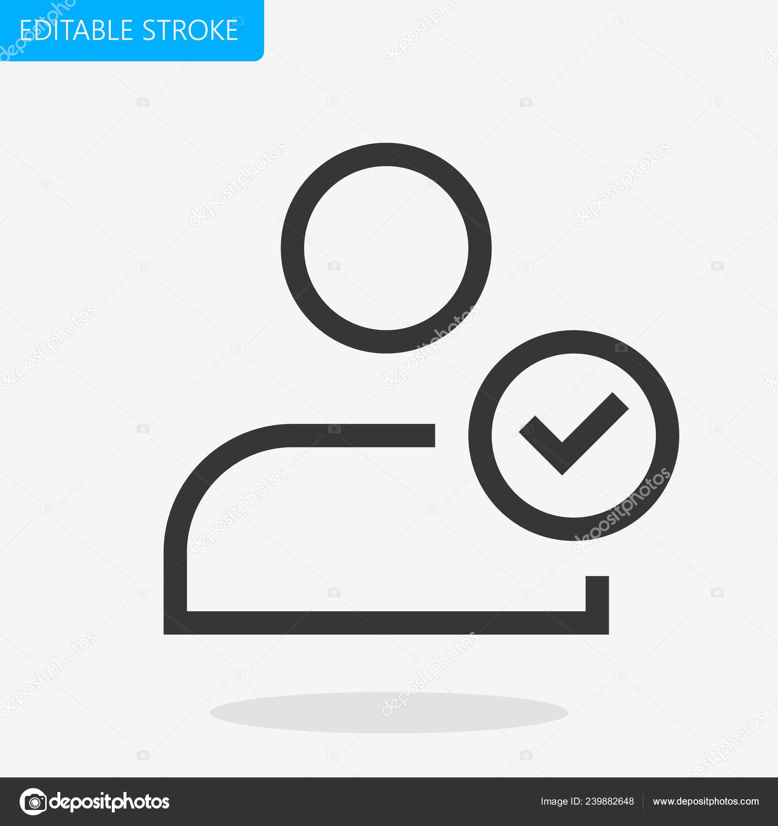 Profile Picture Check Vector Icon Editable Stroke Pixel Perfect Stock ...