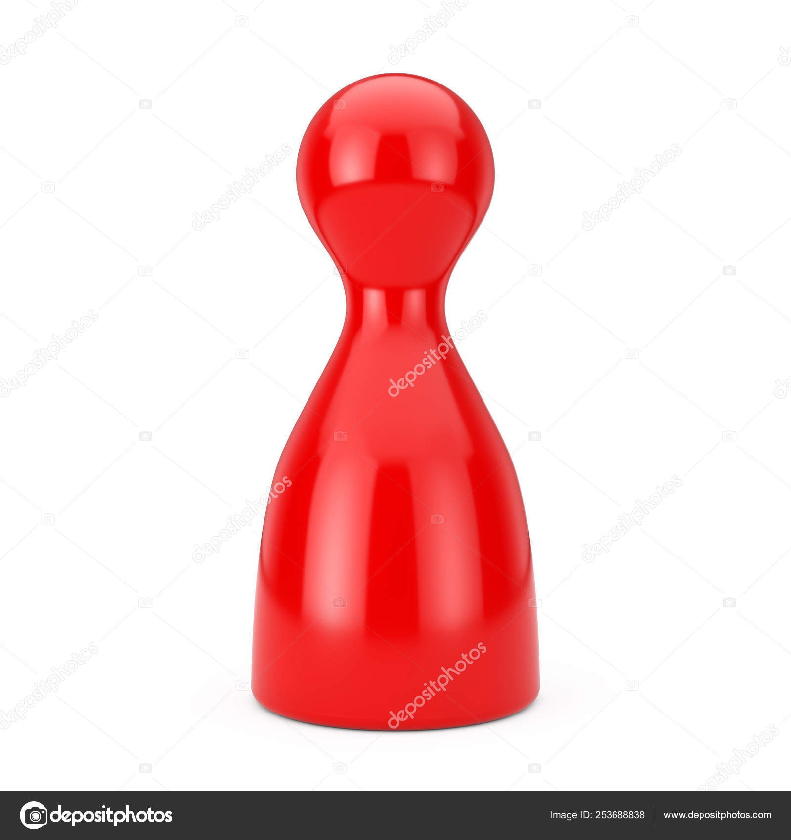 Juego de mesa roja Peón figura burla. Renderizado 3d — Foto de stock ...