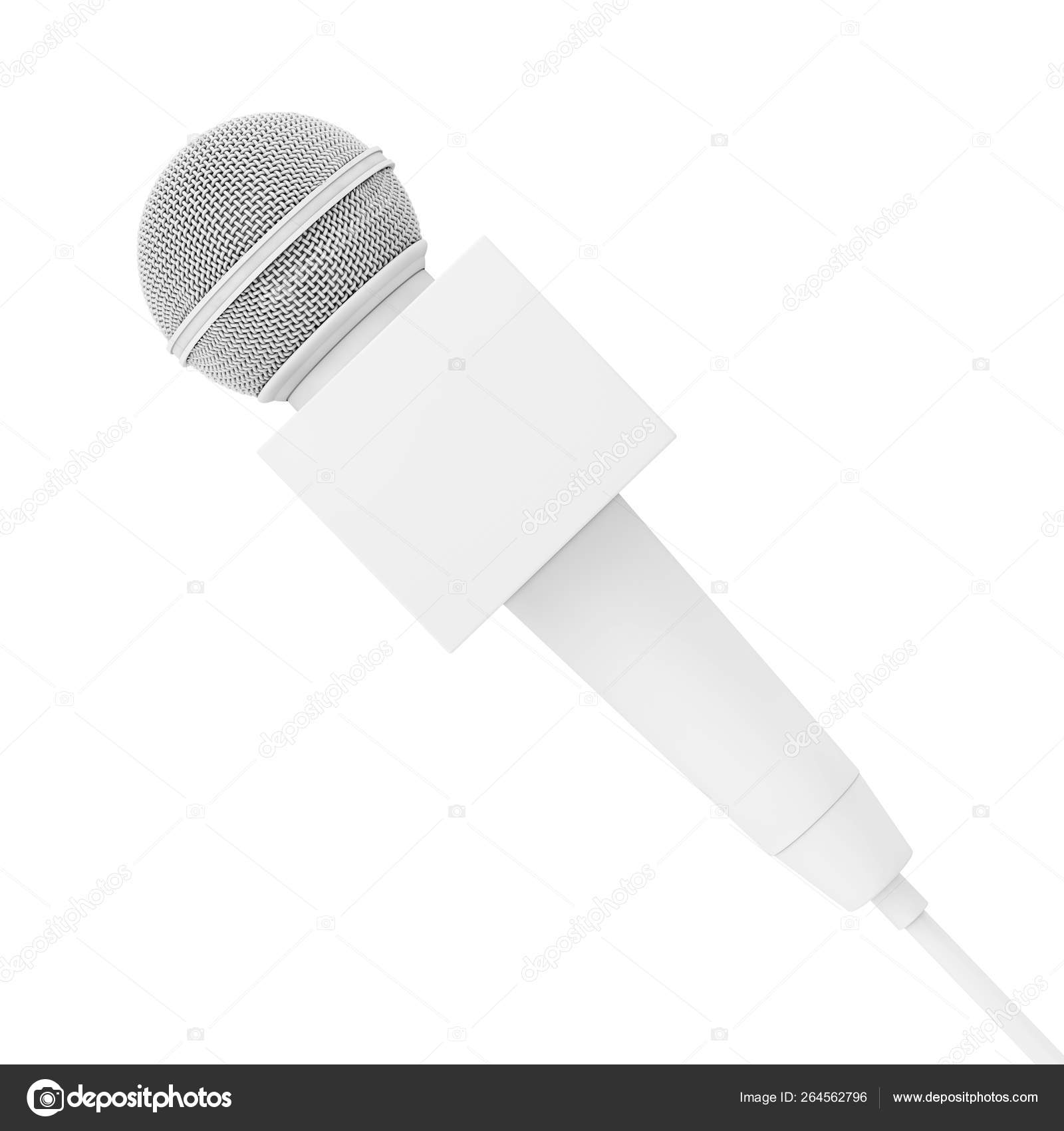 White Blank Modern Microphone in Clay Style. 3d Rendering Stock Photo ...