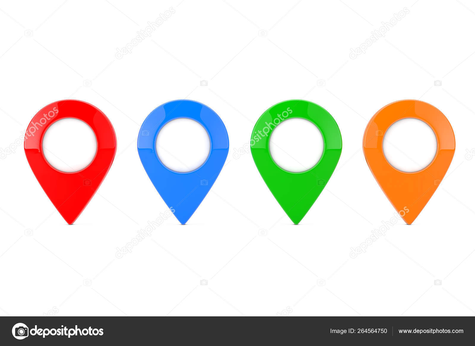 Set of Colorful Map Pointer Pins. 3d Rendering — Stock Photo © doomu #264564750