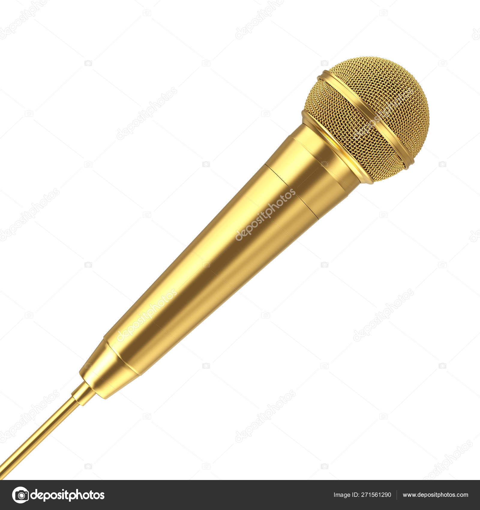 Golden Metal Modern Microphone. 3d Rendering Stock Photo by ©doomu ...
