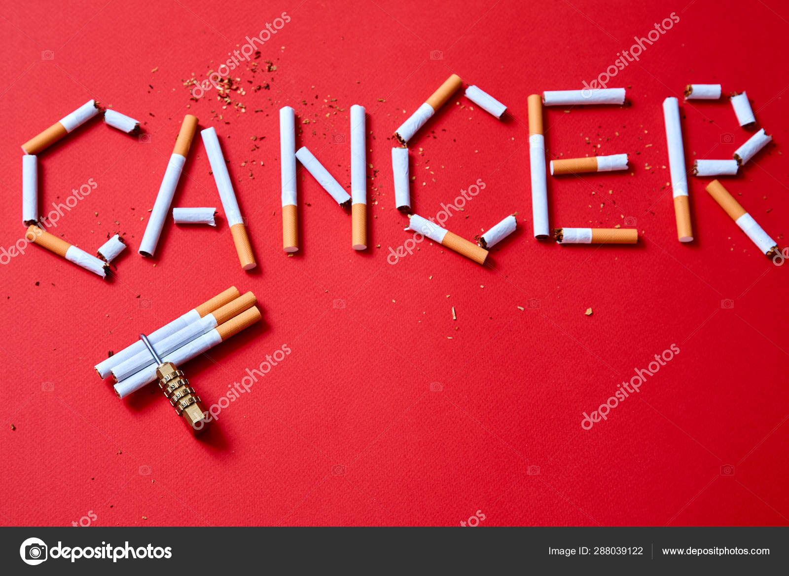 Slow death from smoking, stop smoke and fighting with cancer concept ...
