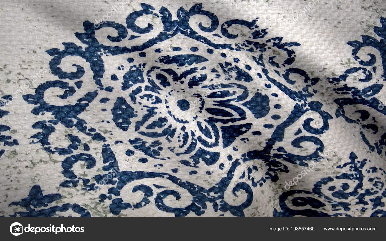 Animation of waving fabric, structure of cloth with pattern. Fabric ...