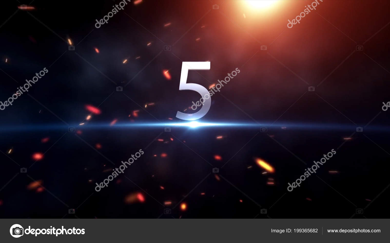 Countdown animation from 1 to 10 with explosion fire burning effect ...