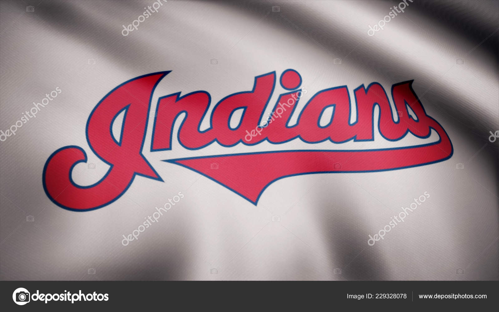 USA - NEW YORK, 12 August 2018: Flag of the Cleveland Indians, american ...