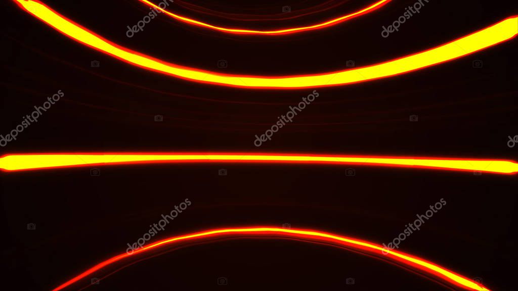 Resumen girando y levantando líneas coloridas sobre fondo negro ...