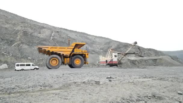 Heavy Mining Trucks Moving Limestone Quarry Heavy Equipment — Stock ...