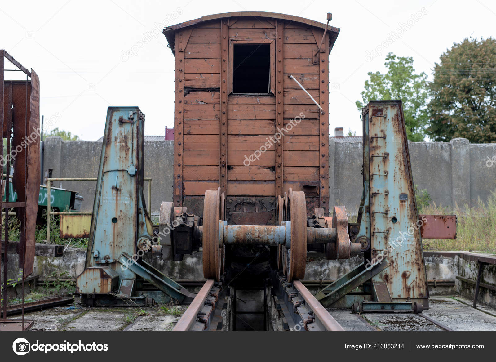 Old Workshop Wagons Narrow Gauge Railway Locomotives Place Repair ...