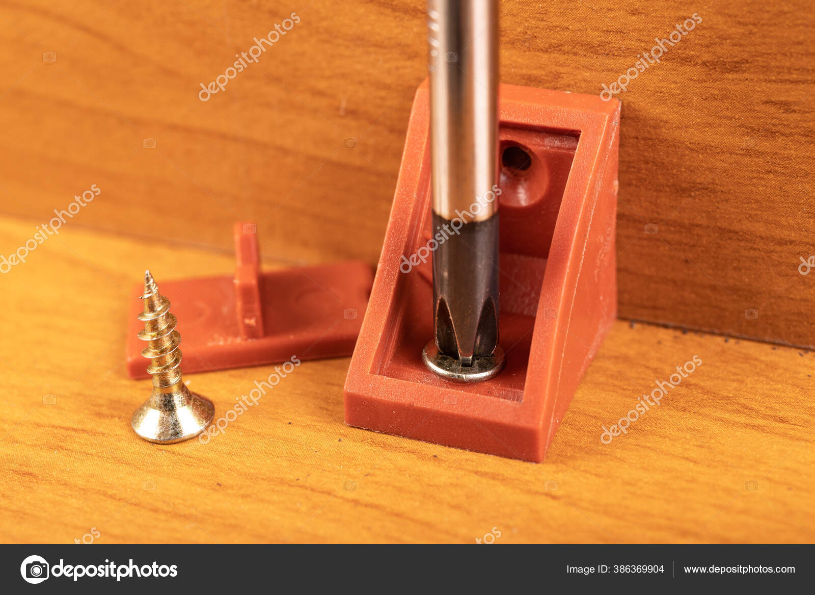 Plastic Brackets Connecting Chipboard Small Carpentry Work Workshop ...
