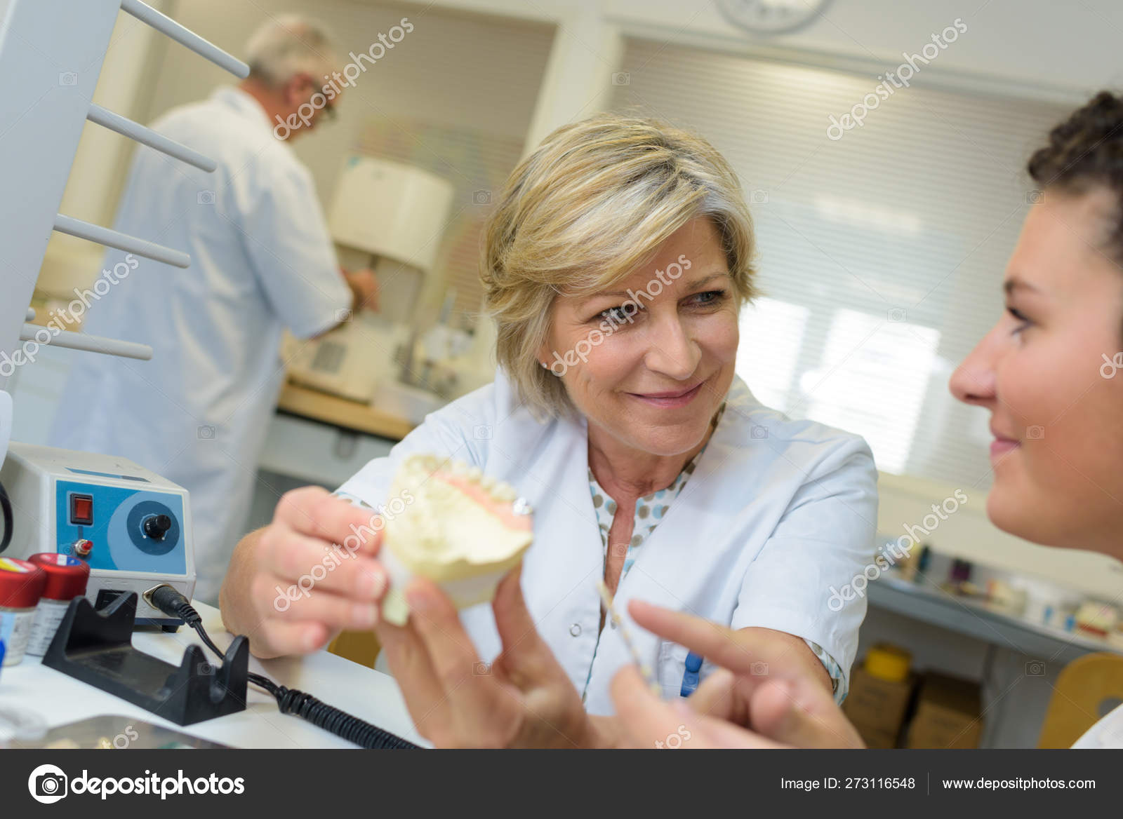 Dental prosthesis dentures prosthetics work Stock Photo by ...