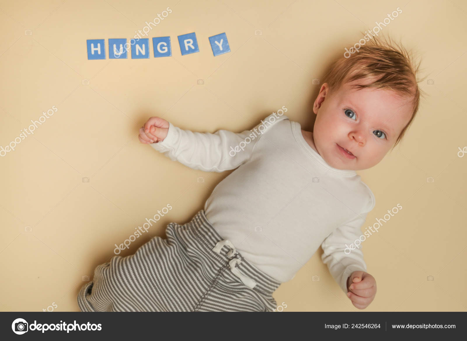 Adorable Newborn Portrait Yellow Background Studio Shot — Stock Photo ...