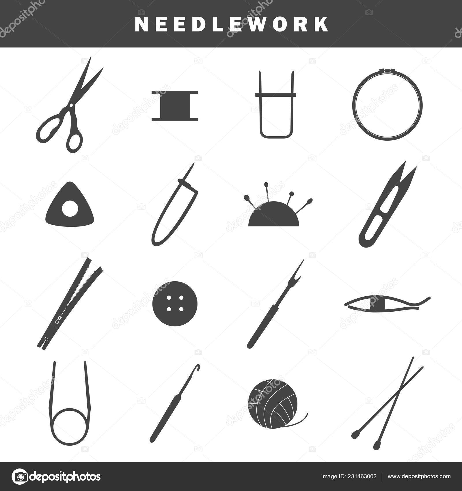 Set Equipment Icons Needlework Stock Vector By ©khomyakovaksusha 231463002
