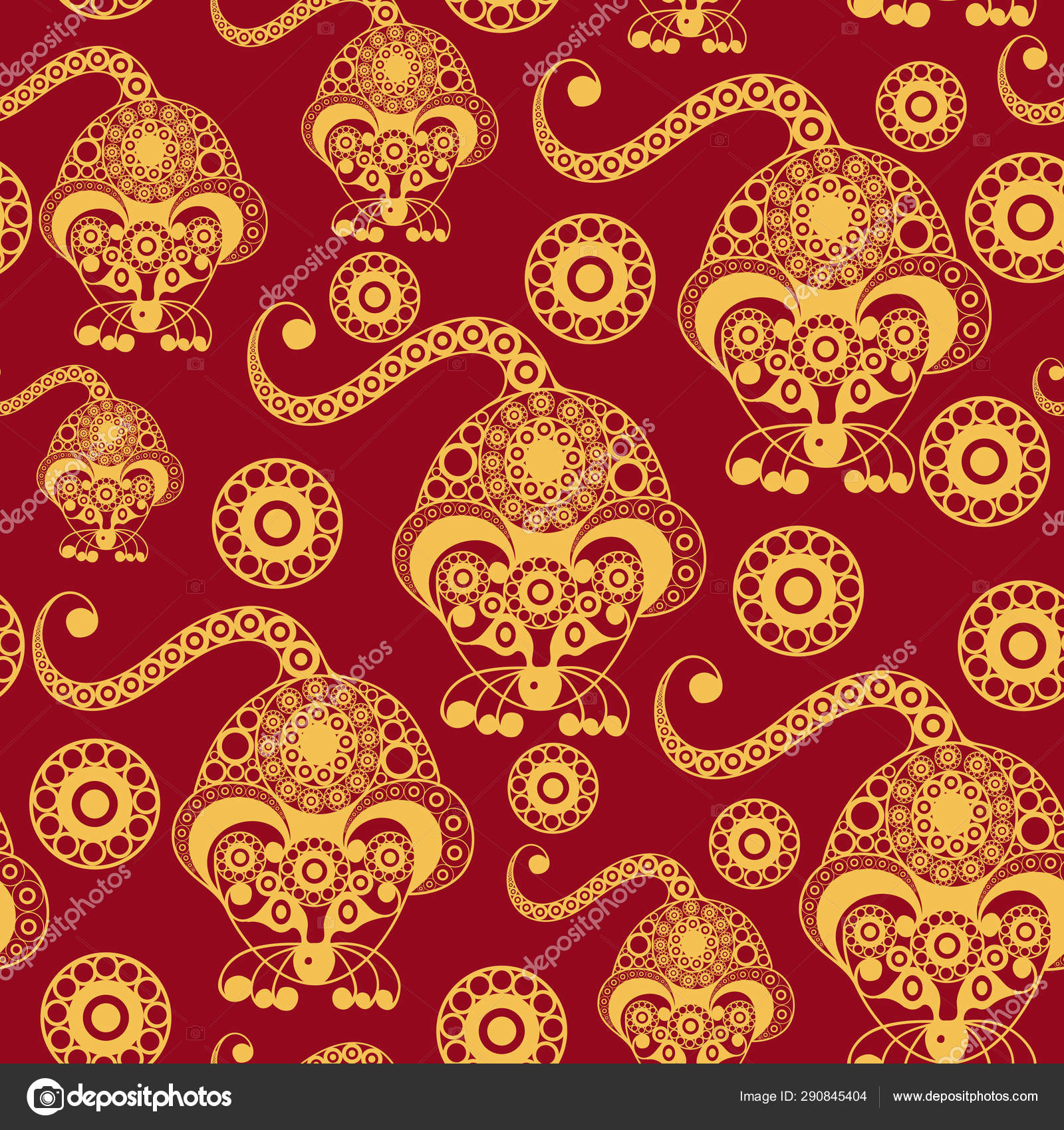 Seamless texture with decorative rat 10 — Stock Vector © Kashtanka ...