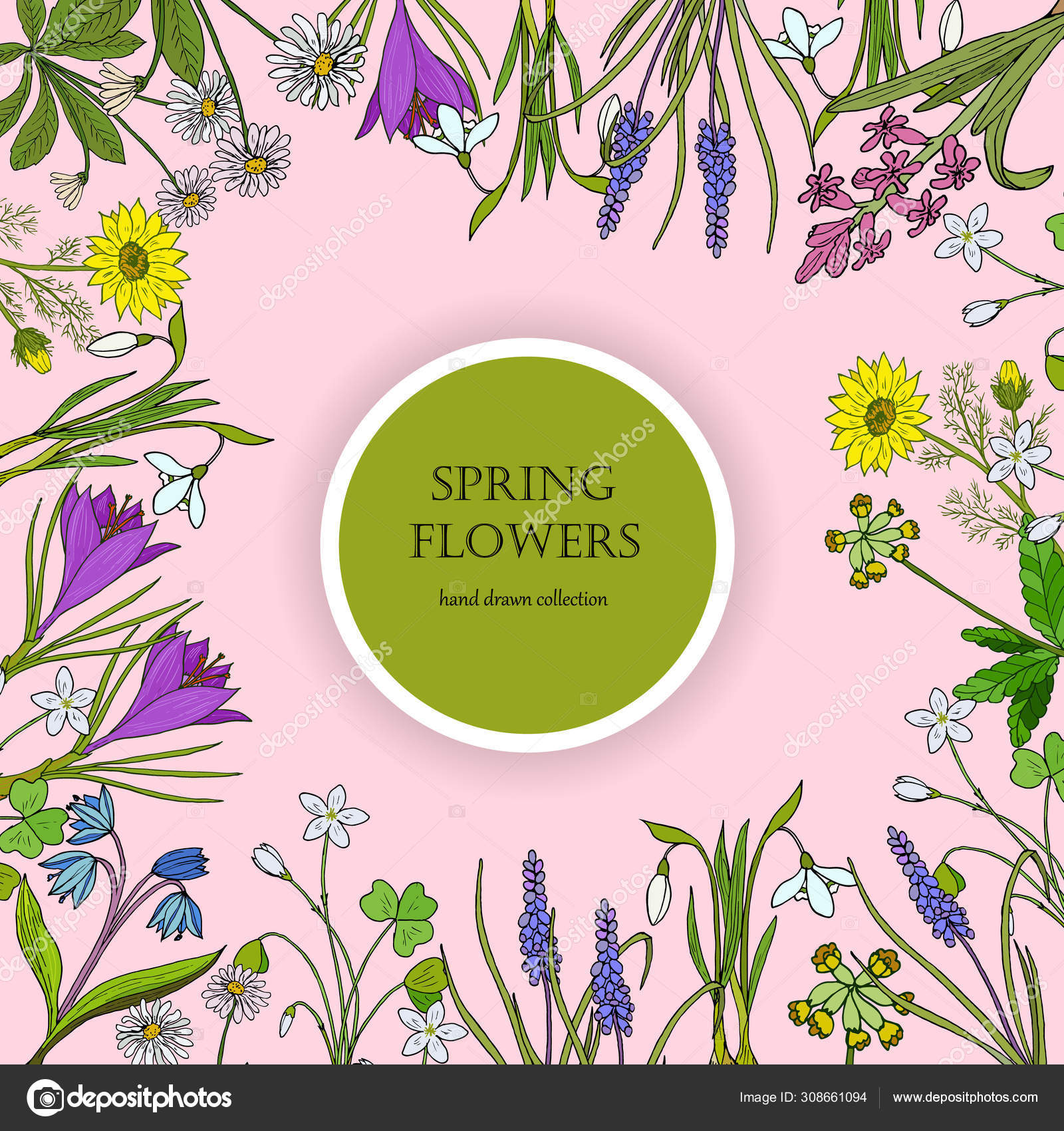 Spring flowers frame Stock Vector Image by ©Foxyliam #308661094
