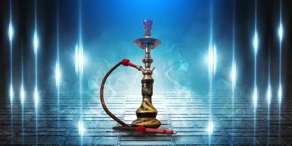 Hookah Smoking Background Empty Brick Wall Concrete Floor Spotlight ...