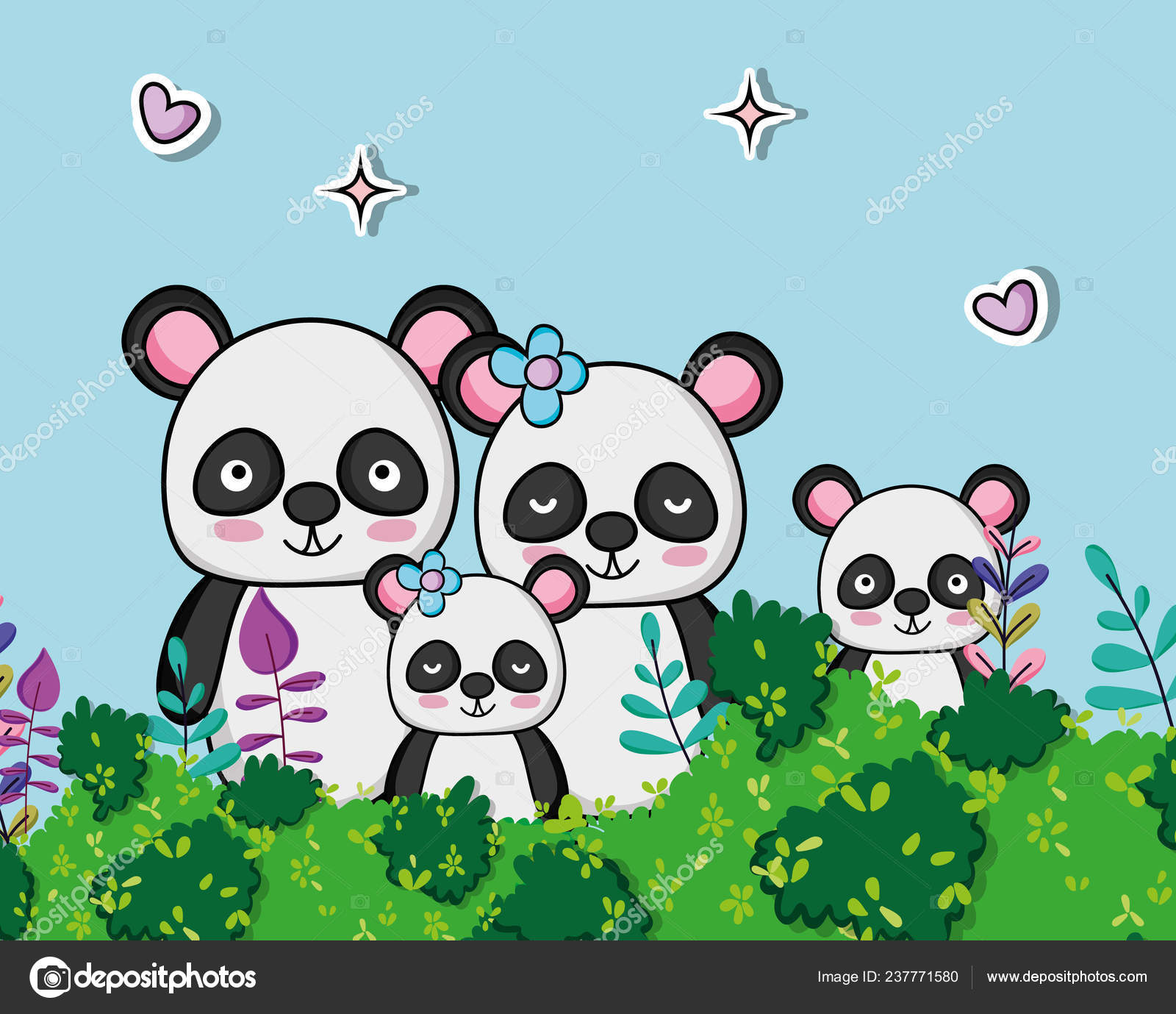 Osos Panda Animados