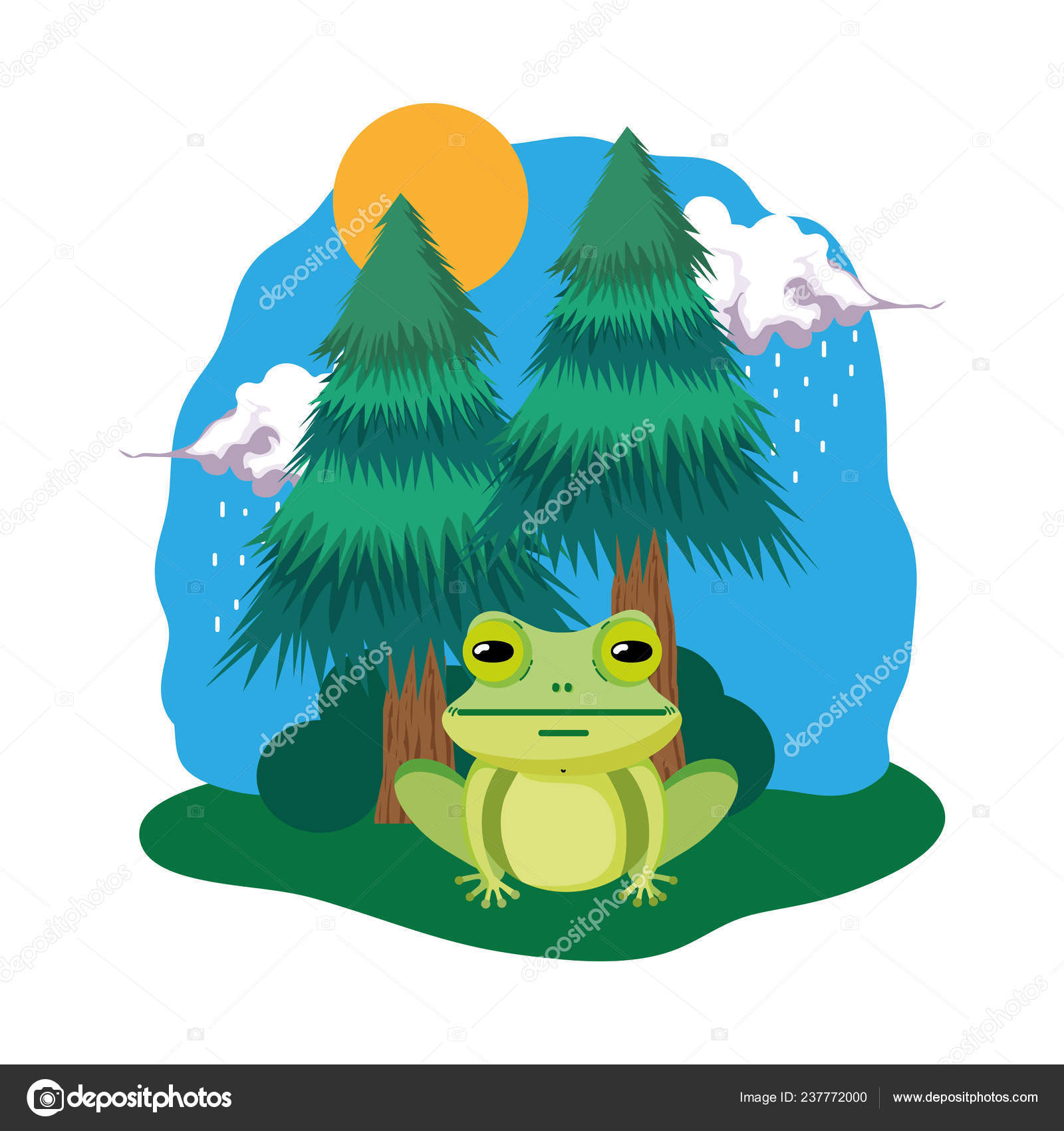 Cute Toad Landscape Vector Illustration Design Stock Vector by ...