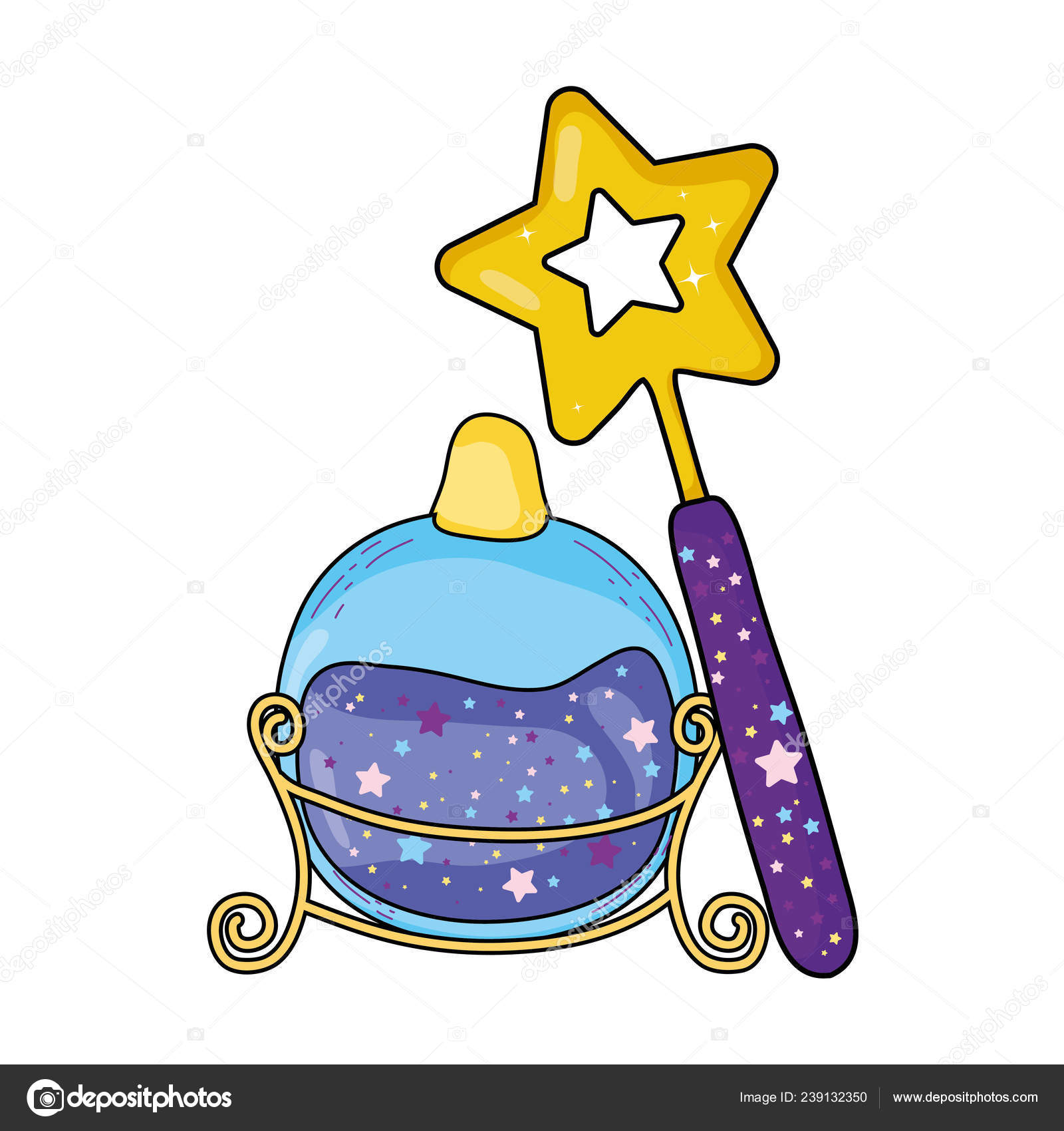 Magic Potion Bottle Wand Vector Illustration Design Stock Vector Image ...