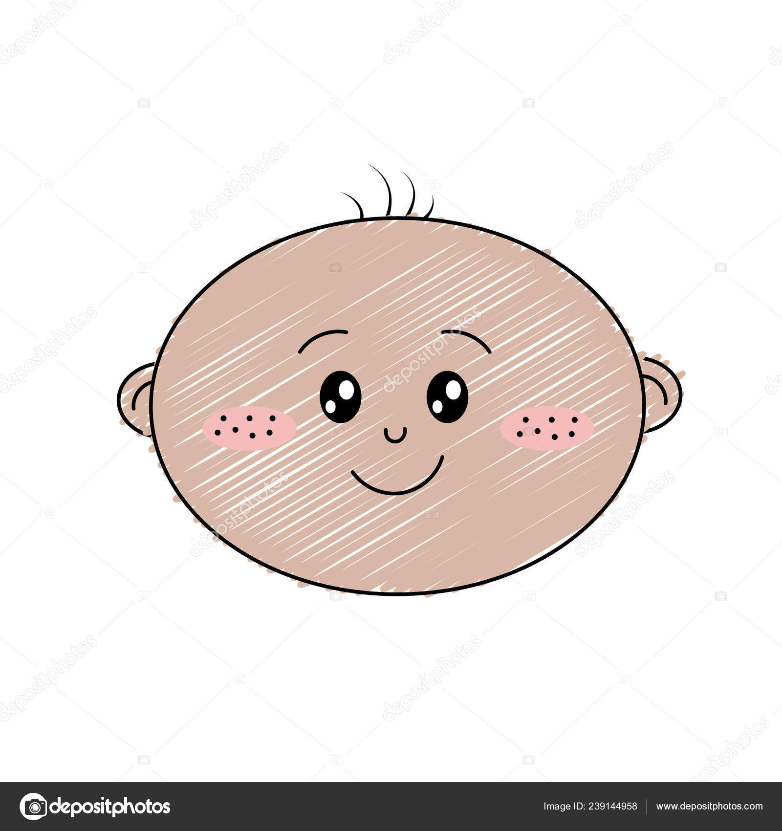 Cute Baby Boy Face Expression Vector Illustration Stock Vector Image by ...