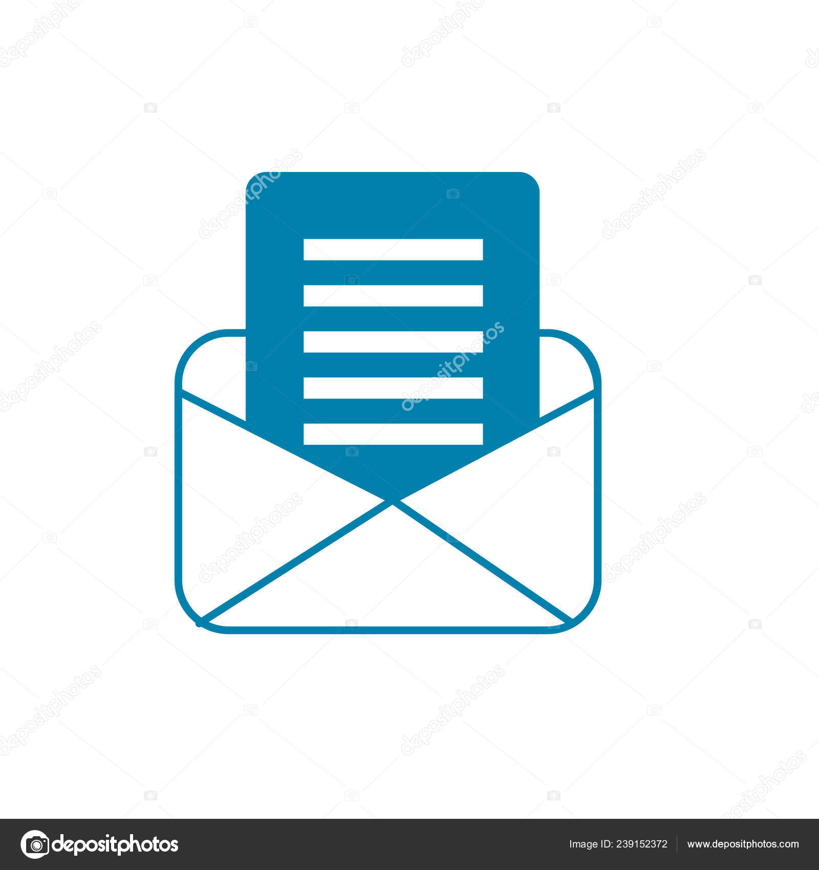 Silhouette Card Letter Important Message Information Vector ...