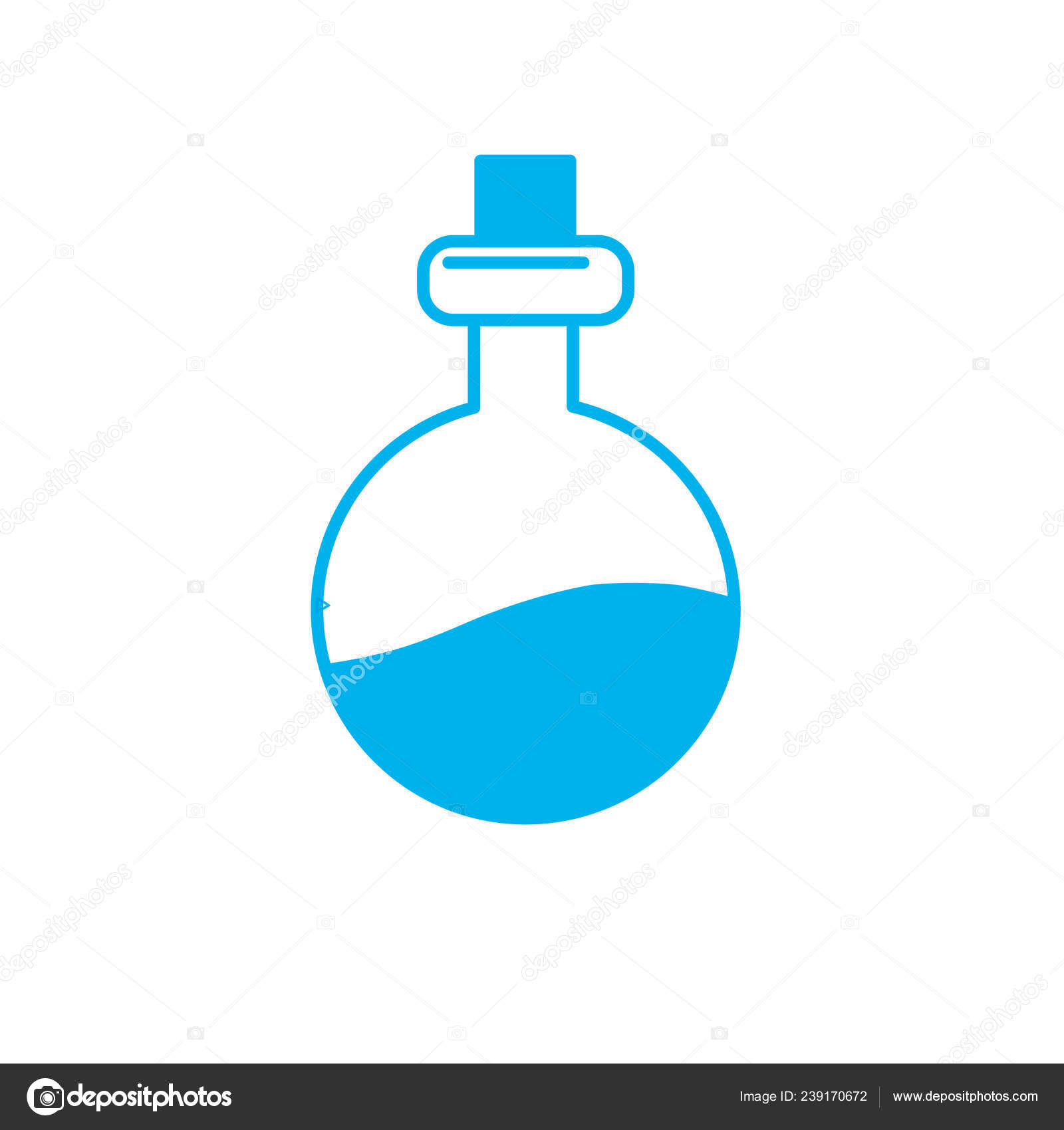 Silhouette Erlenmeyer Flak Chemical Potion Experiment Vector ...