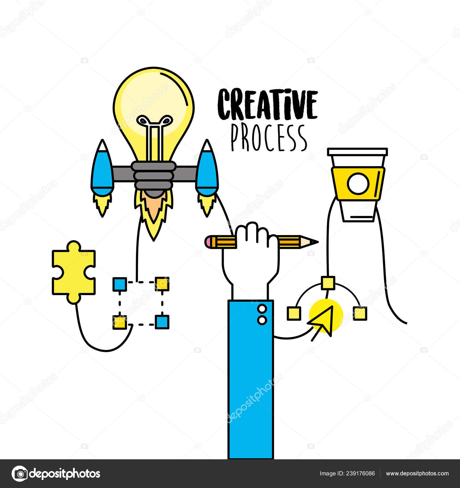 Creative Process Ideas Icons Design Vector Illustration Stock Vector ...