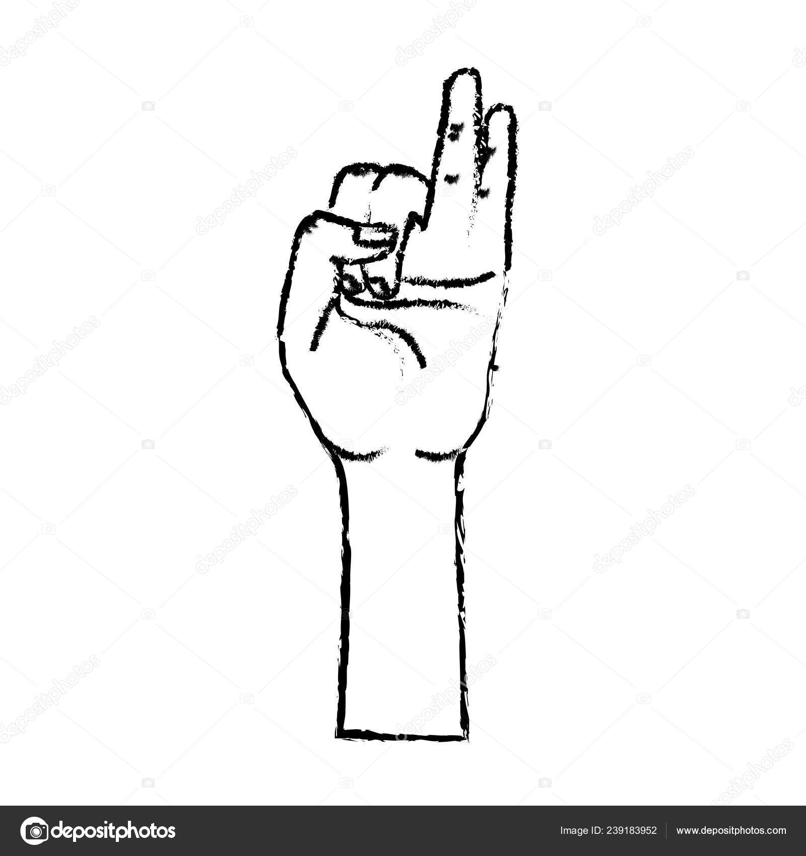 Figure Hand Pinky Ring Finger Symbol Vector Illustration Stock Vector ...