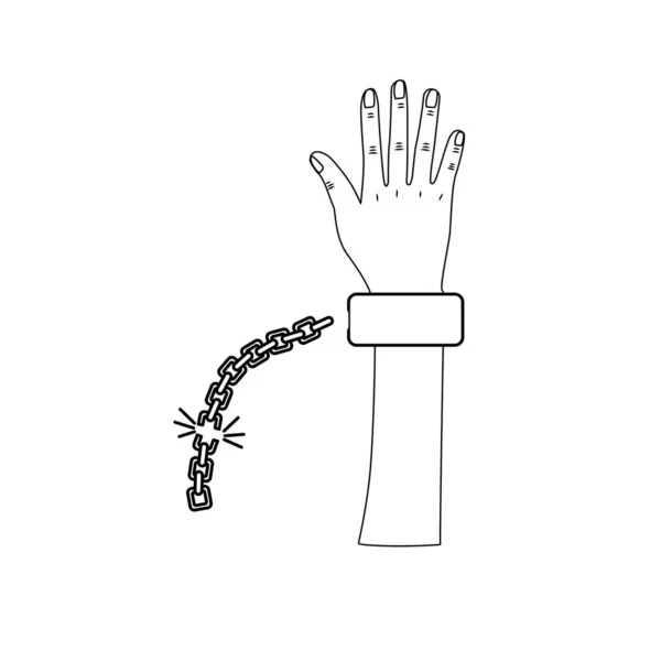 Hands Breaking Out Of Chains Drawing