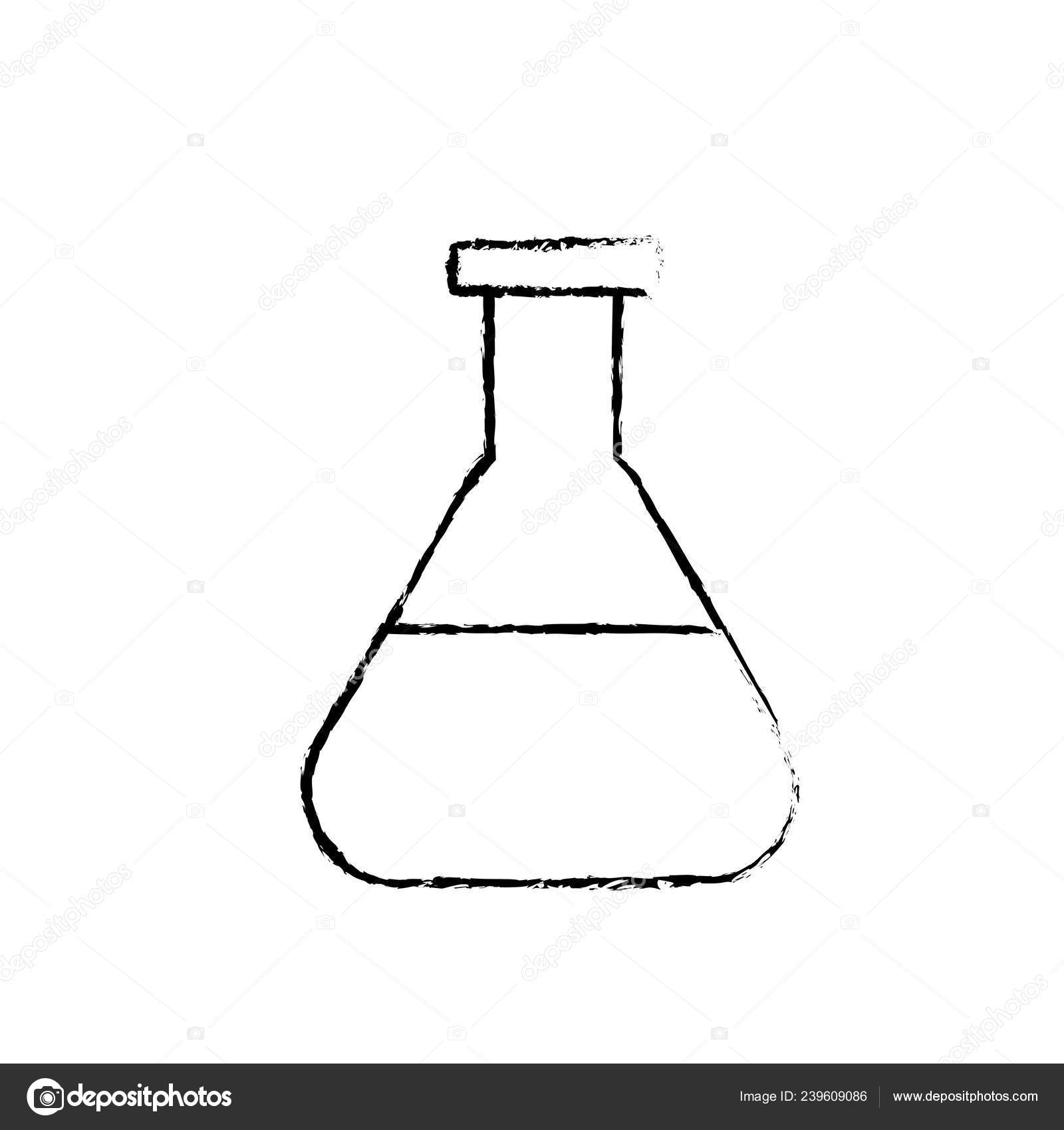 Figure Erlenmeyer Flask Lab Chemical Design Vector Illustration Stock ...