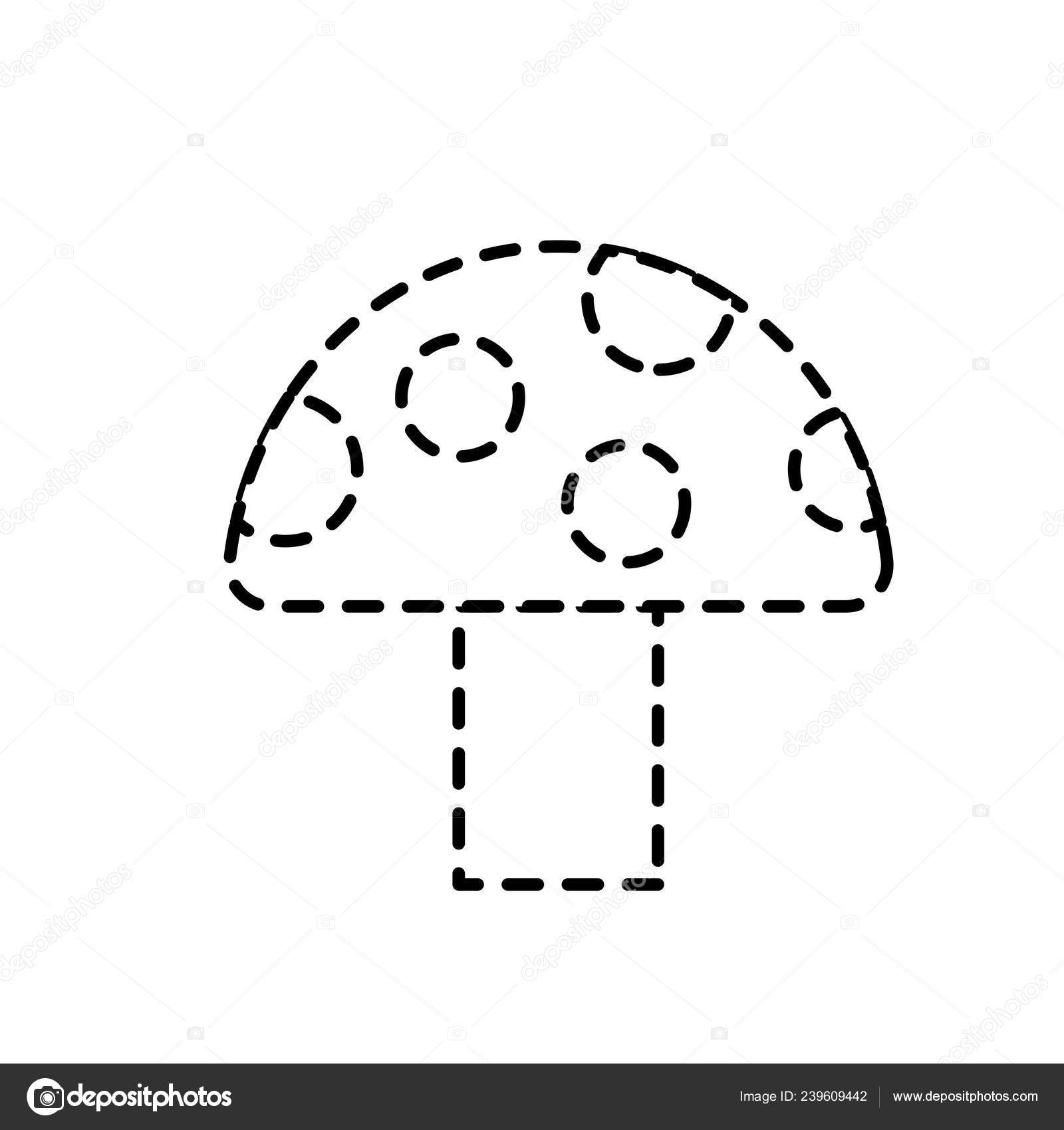 Dotted Shape Vegetables Fungust Natural Organ Plant Vector Illustration ...