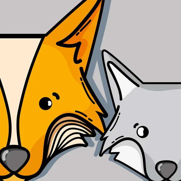 10,595,426 2 foxes cartoon Vector Images | Depositphotos