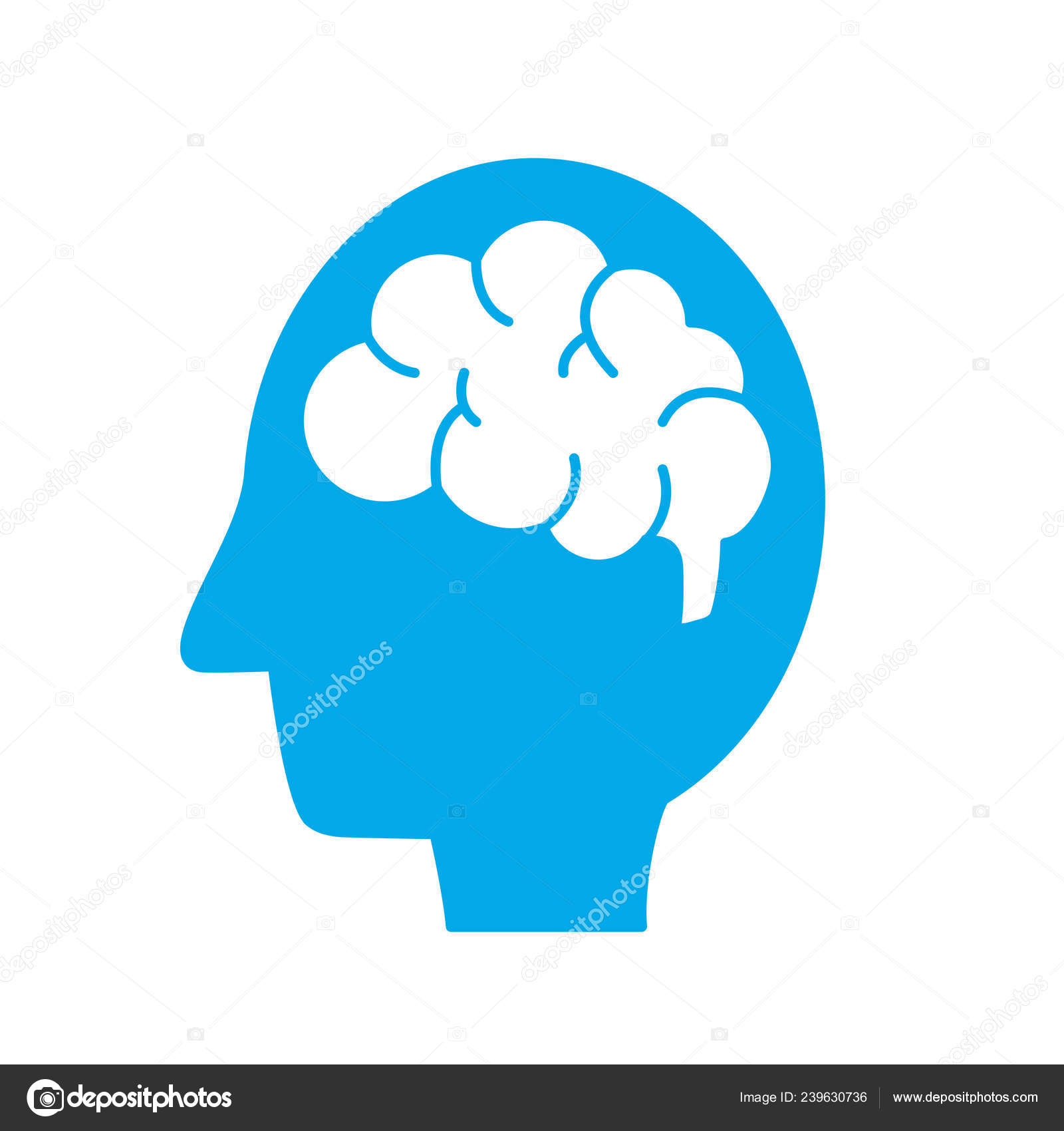Silhouette Side Man Anatomy Brain Vector Illustration Stock Vector ...