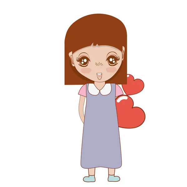 Pretty Girl Heart Glasses Vector Illustration Stock Vector By ©stockgiu
