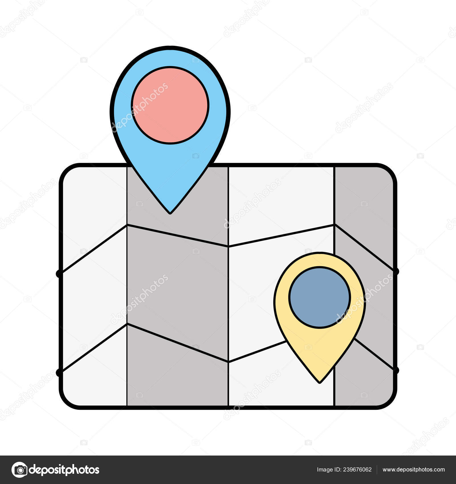 Geography Map Points Location Vector Illustration Stock Vector by ...
