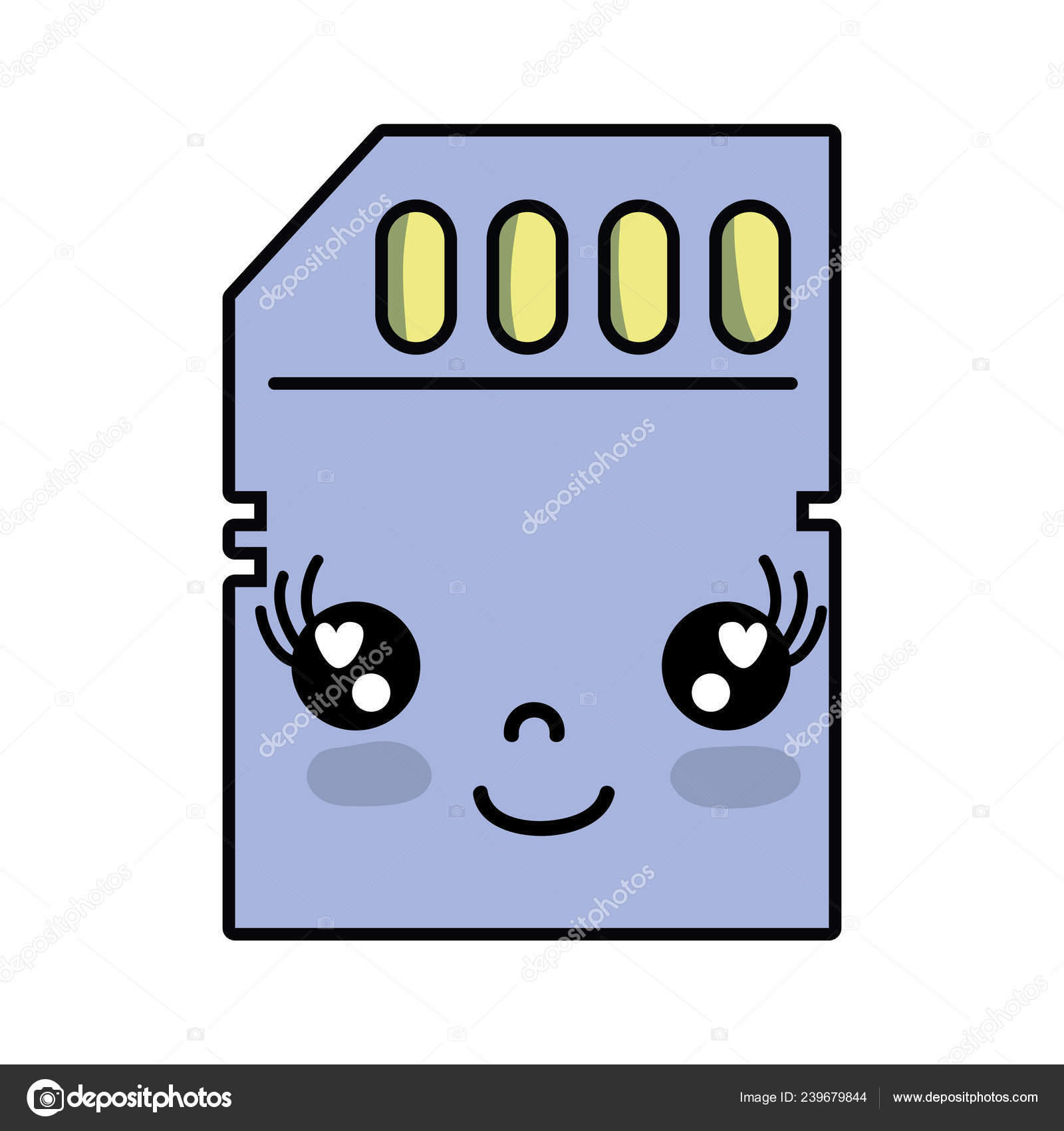 Kawaii Cute Happy Micro Vector Illustration Stock Vector Image by ...