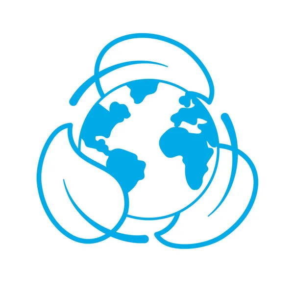 Blue World Logo With Leaves