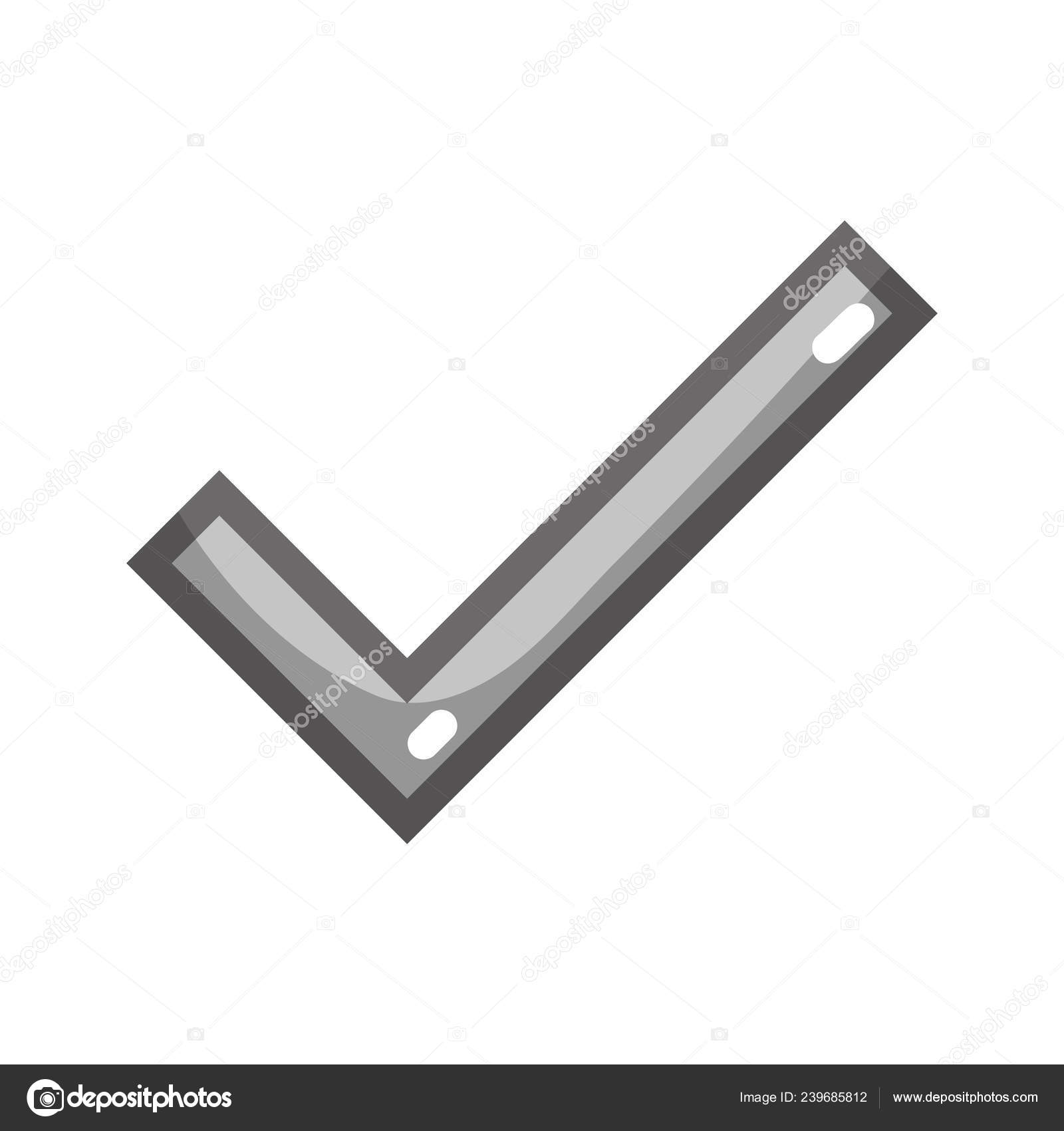 Grayscale Check Symbol Correct Option Icon Vector Illustration Stock ...