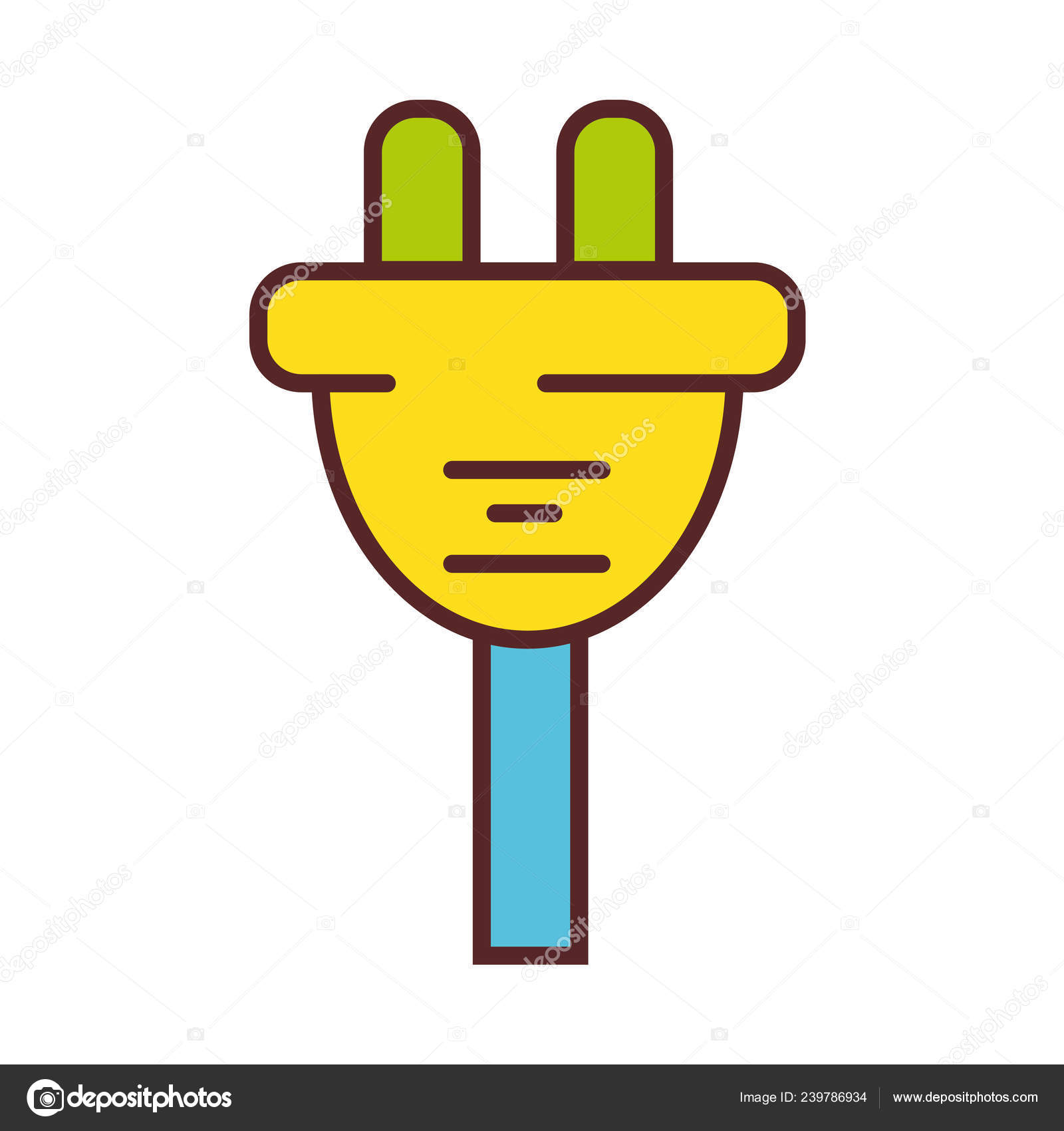 Power Cable Electronic Connect Energy Vector Illustration Stock Vector ...