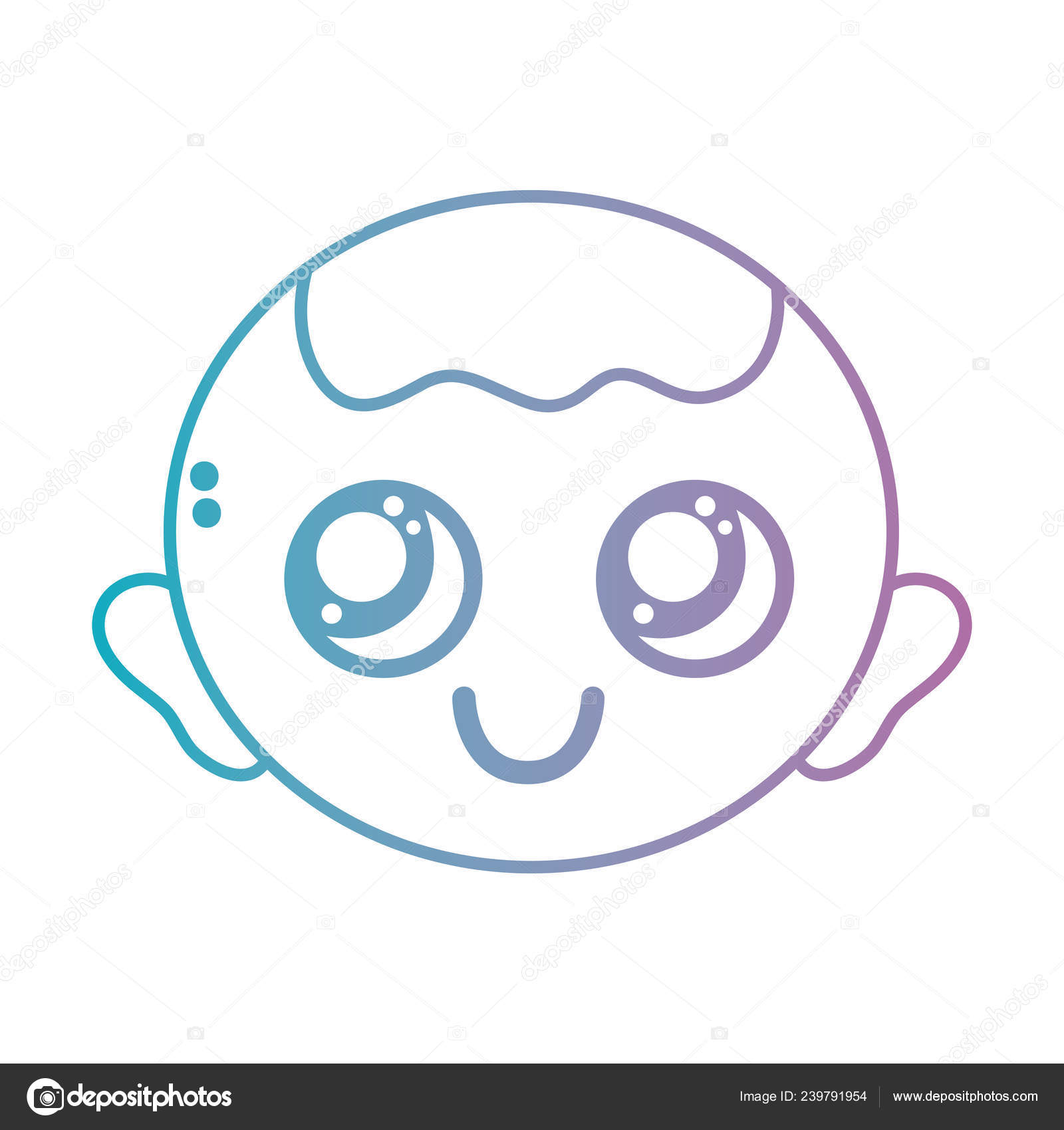 Line Baby Boy Head Hairstyle Design Vector Illustration Stock Vector ...