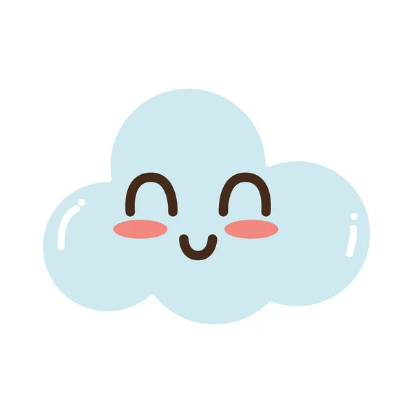Kawaii Cute Happy Cloud Weather Vector Illustration Stock Vector by ...