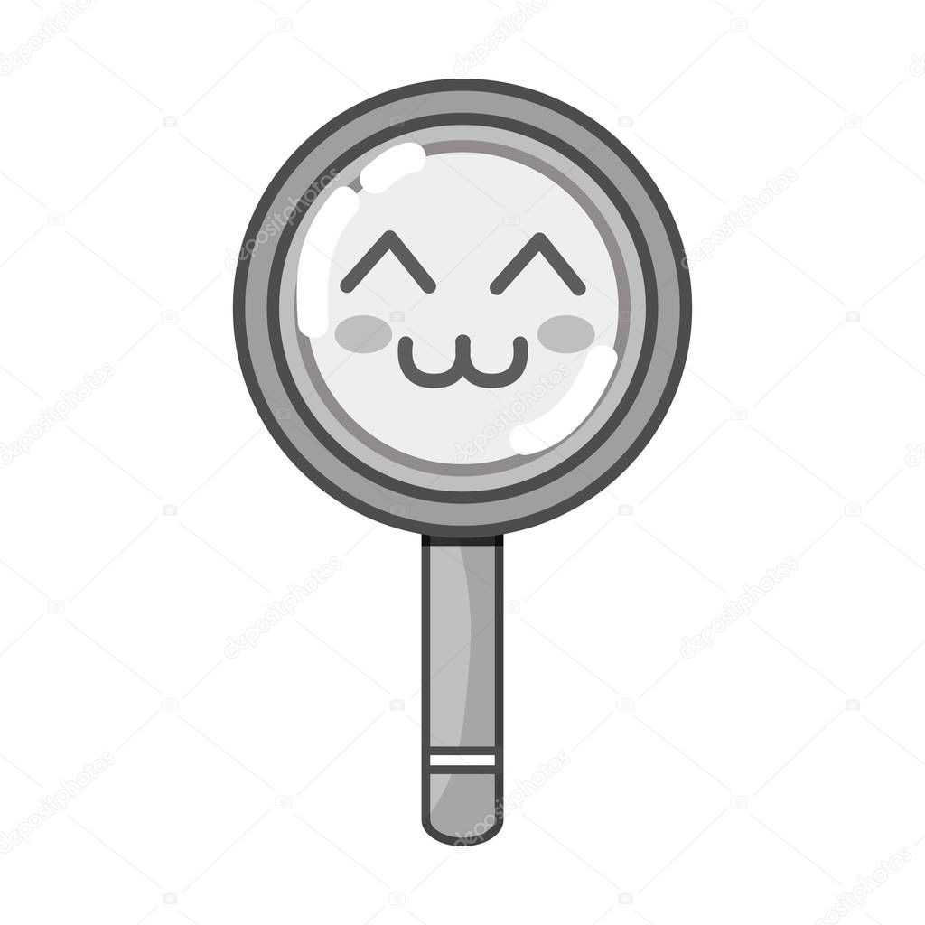 escala de grises kawaii lindo feliz lupa vector ilustraci n 2024